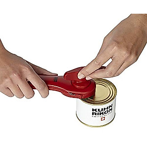 Kuhn Rikon Slim Safety Smooth Touch Can Opener, No Sharp Edges, LIDLIFTER®+ 6.5" Black
