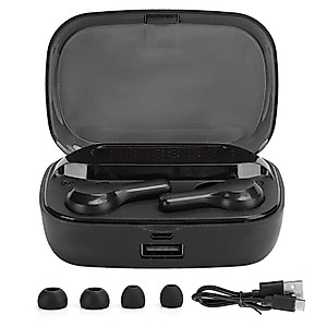 Annadue R3 Bluetooth V5.0 Headphone, Wireless IPX4 Waterproof Earphone, in-Ear Sports Headphone with Intelligent Digital Display, Noise Reduction, Plastic Black(Black)