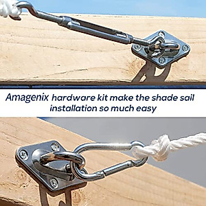 Shade Sail Installation Hardware Kit for Triangle, 6 Inch 304 Grade Stainless Steel Hardware for Patio Garden Outdoors
