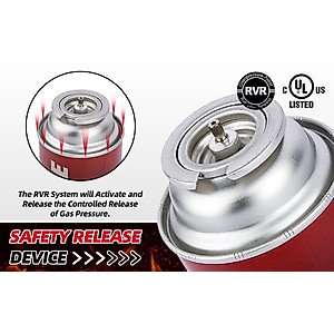 NATIONAL STANDARD Butane Fuel Canisters for Portable Camping Stoves, UL Listed- Explosion Proof - RVR System - 4 Pack