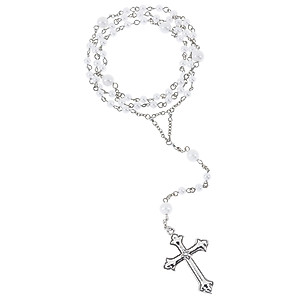 Blessed Plush Lamb 8.5 inches with Rosary Set for First Communion, Christening, Baby Rosary Baptism Gifts for Girl, Baptism Gifts for Boys Rosary for Kids