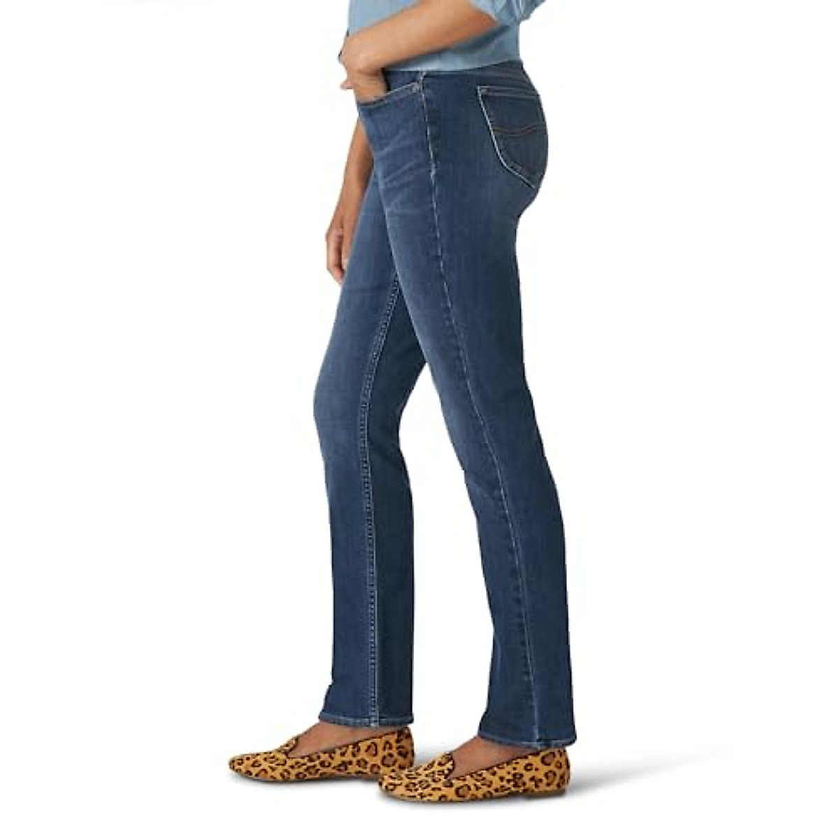 Lee Women's Petite Legendary Mid Rise Straight Leg Jean Seattle 14 Petite