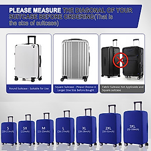 RainVillage Travel Luggage Cover Suitcase Protector Scratch-Resistant Fit 19-31 Inch Suitcase, Not Included Suitcase (Blue, S(19-21 inch))