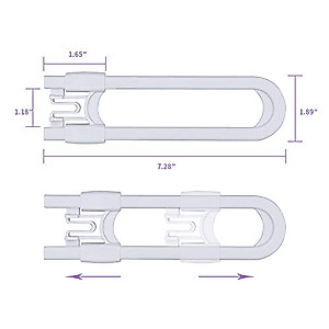 Sliding Cabinet Child Safety Locks-GRANDOTO U Slide Door Locking for Childproof Safe Latch & Baby Proofing Lock for Wardrobe,Kitchen,Bathroom,Drawer,Fridge,Cupboard Doors Knobs & Handles (4Pack White)