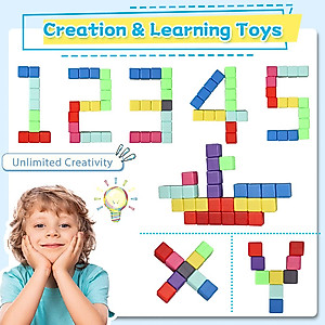 Dilabnba Large Magnetic Block for Kids Toddler, 1.26 Inch Jumbo Magnet Cube Science Kit Building Set, Preschool STEM Educational Learning Creativity Magnet Toys（18PCS）