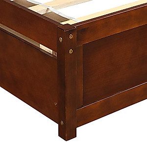 Harper & Bright Designs Twin Bed Frame, Wood Platform Bed with Storage Drawers and Headboard (Walnut)