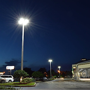 1000LED LED Shoebox Pole Light, 100W (300W Eq.) 12,000Lm, Street Light, Parking Lot Flood Light, AC110-277V, 5000 Kevin Daylight, Area Light Arm Mounted