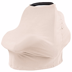 Baby Car Seat Covers- Multi-use Carseat Canopy for Babies, Stretchy Infant Carseat Cover Boy, Shower Gifts for Unisex Boys and Girls(Beige)