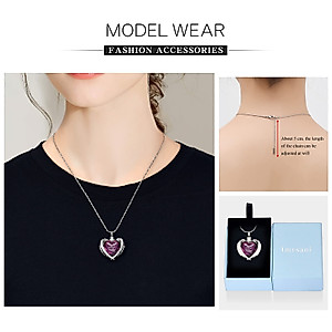 Imrsanl Cremation Jewelry Angel Wing Heart Urn Pendant Necklaces for Women Crystals Urns for Human Ashes Memorial Locket Keepsake Ashes Jewelry (Wings-Purple)