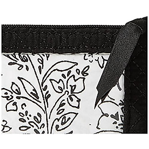 Vera Bradley Women's Microfiber Zip ID Case Wallet, True Black, One Size