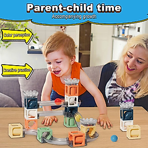 Marble Run for Kids Ages 4-8, Magnetic Building Toy Stacking Block Sets, 41 Pieces STEM Activities for Kids Ages 5-7, Marble Maze Montessori Toys Birthday Gifts for Kids Age 3-8 Boys and Girls