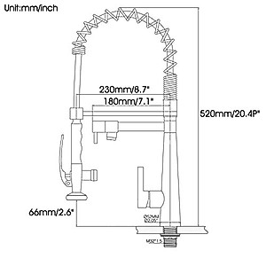 Kitchen Faucet Oil Rubbed Bronze, Beelee Industrial Kitchen Sink Faucet Commercial Faucet ，High Arc Pre-Rinse Kitchen Faucet with Pull Down Spring Spout and Pot Filler