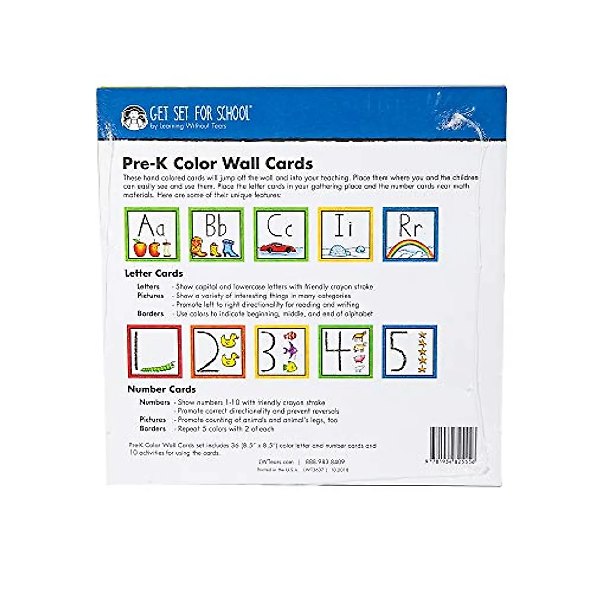 Learning Without Tears Color Wall Cards- Get Set for School- Pre-K and TK, Sensory, Alphabet, Letters and Illustrations, Classroom Display and Student Reference- for School and Home Use