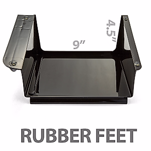 Officemate Telephone Stand, Laptop Stand, Black Plastic Computer Riser, Laptops Elevator for Desk, 12.5 x 10 .125 x 5.25 Inches, Black (21522)