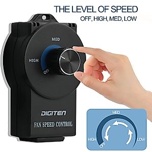 DIGITEN Variable Speed Controller Exhaust Variable Speed Fan Speed Adjuster Vent Blower Speed Adjuster for Duct Inline Fan Speed Controol Governor for Ventilation Fan
