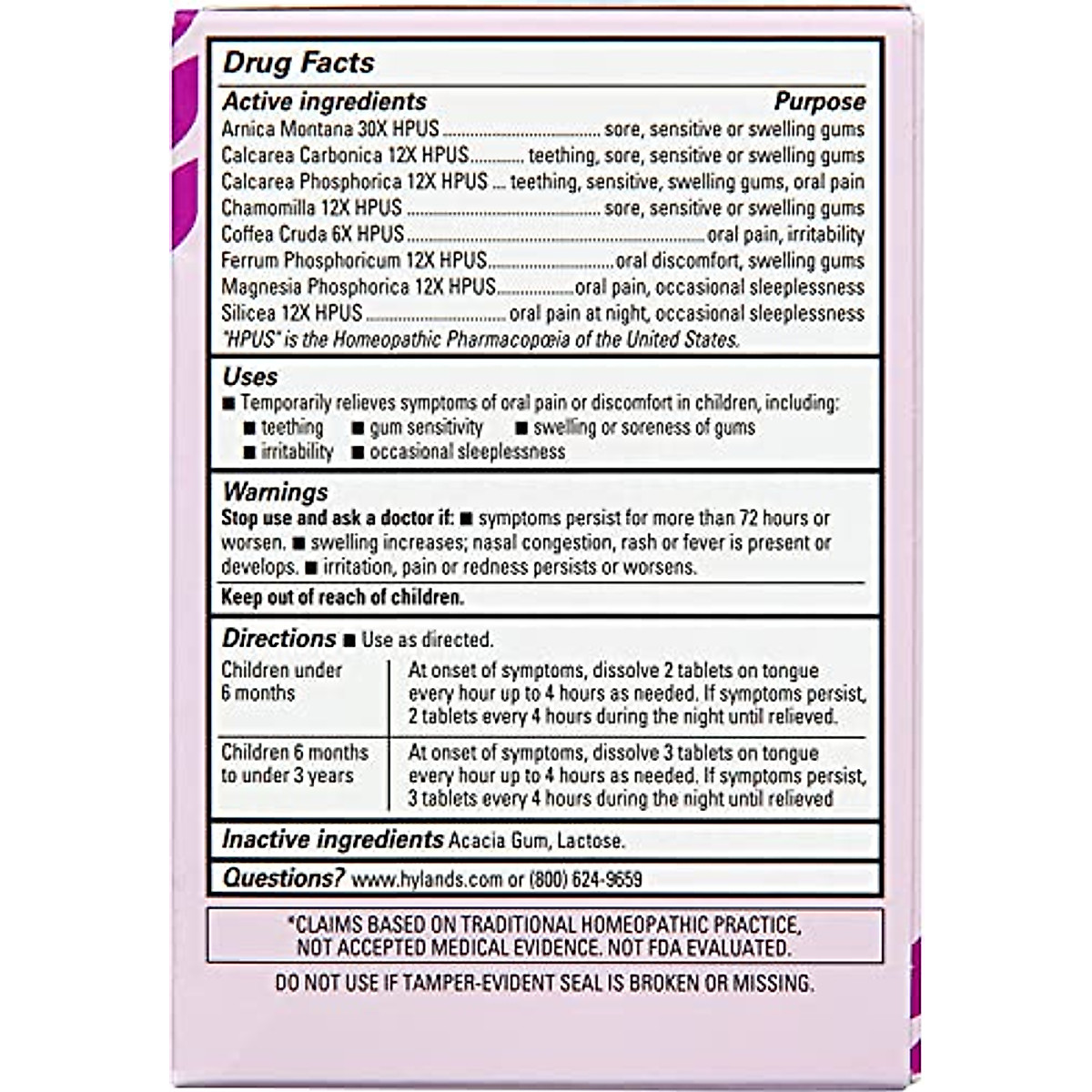 Hyland's Baby Nighttime Oral Pain Relief Tablets, 125 Count (2)2