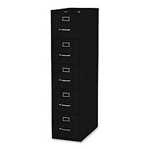 Lorell Vertical File Cabinet, Black