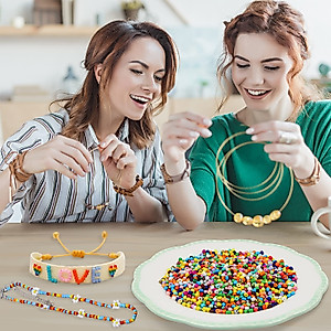 MIKIMIQI 2200pcs Glass Seed Beads Bulk, 4mm 6/0 Pony Beads Bulk for Jewelry Making Mini Spacer Beads Loose Beads Craft Small Glass Seed Beads for DIY Bracelet Wrist (White)