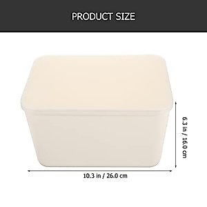 Zerodeko 4Pcs Plastic Storage Bin with Lids, Portable Organizer Box with Handle, Stackable File Sundries Organizing Container Case Wardrobe Clothes Storage Holder for Home, Office