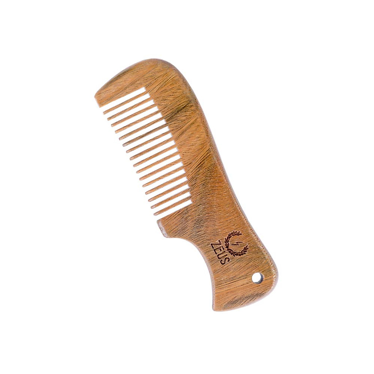 ZEUS Pocket Sandalwood Mustache Comb, Handmade Travel Size Mustache Comb for Men, Natural Wooden Grooming Comb (B31)