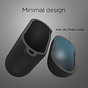 Spigen Silicone Fit Designed for Apple Airpods Case Cover for Airpods 1 & 2 [Front LED not Visible] - Black