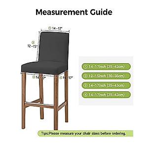 IDOWMAT Bar Stool Cover with Back - Stretch Washable Chair Covers Gold Gray Marble Abstract Ink Art Painting Chairs Slipcover for Kitchen Pub Dining Room Cafe, 4 Pack