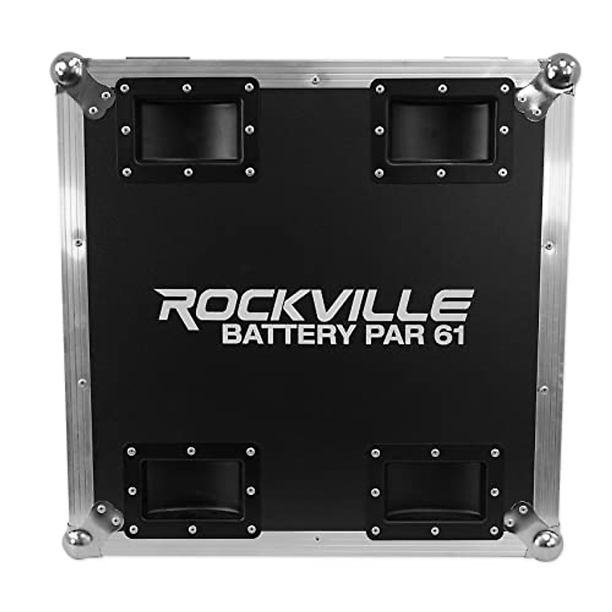 Rockville Battery PAR 61 Pack Black, 8 Pack Rechargeable RGBWA+UV Wash Lights with Charging Flight Case, Includes Remote, 15 Hours Battery Life, Perfect for Events, Parties & DJ Gigs