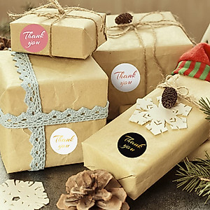 Koogel 500 PCS Thank You Stickers 4 Colors Thank You Round Sticker Labels for Boutiques Giveaways Envelope Seals Weddings Birthday Party Gift Wrapping Bags