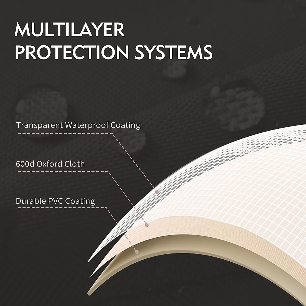 Bestalent Waterprooof Outdoor Furniture Covers for Table and Chairs, Patio Rectangular Table Cover Heavy Duty, Fits up to 98L x 78W x 32H inches (Beige/Grey)