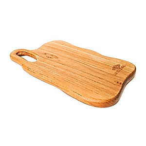 Rainforest Bowls 13"x7" Irregular Shaped Javanese Teak Wood Cutting Board w/Handle- Ultra-Durable, Heavy Duty, Lasts Years w/Daily Use- Premium Style Handcrafted by Indonesian Artisans