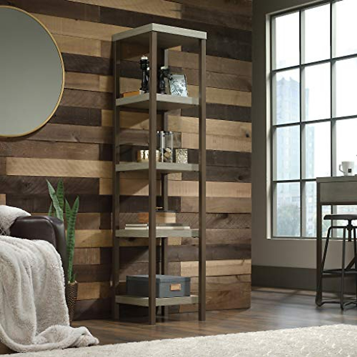 Sauder Manhattan Gate Tower Etagere, Mystic Oak Finish