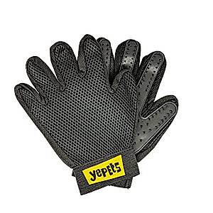 YEPETS 2 pcs Pet Hair Removing Kit - 1 Hair Remover Brush & 1 Pet Grooming Gloves (Black) - Perfect Design for Removing Dogs and Cats Hair