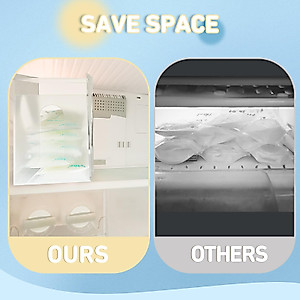 Hushee 12 Pcs Clear Flat Breast Milk Freezer Storage Organizer Space Saving Breastmilk Storage Breastmilk Freezer Tray Breastfeeding Bag Organization, 7.87 x 4.72 x 0.67 in
