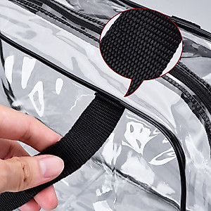 Hotop 4 Pieces Clear Make-up Bags Travel Toiletry Bag Organizers for Traveling Portable Cosmetic Pouch Set with Zipper Handle, Business Trip and School Bathroom, Water-proof