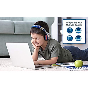 eKids Avengers Kids Adjustable Headband, Stereo Sound, 3.5Mm Jack, Volume Limited Headphones for School, Home, Travel