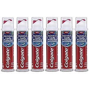 Colgate Kids Toothpaste Pump with Fluoride, Anticavity & Cavity Protection Toothpaste, For Ages 6+, Mild Bubble Fruit Flavor, 4.4 Ounce, 6 Pack