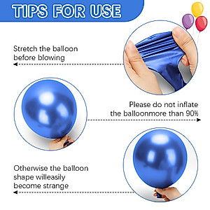 Blue and White Balloons Royal Blue Balloons 12inch 50pcs, Blue Confetti Balloon Blue and White Balloon Arch Kit Light Blue Baby Blue Ballons for Birthday Decorations Wedding Party Baby Shower