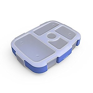 Bentgo Kids Brights Tray (Violet) with Transparent Cover - Reusable, BPA-Free, 5-Compartment Meal Prep Container with Built-In Portion Control for Healthy At-Home Meals and On-the-Go Lunches