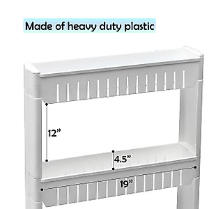 28" Slim Slide Out Storage Tower for Laundry, Bathroom, or Kitchen By Trademark Innovations