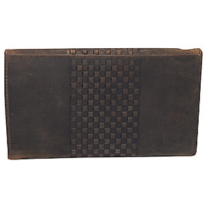 RFID Blocking Vintage Leather Women's Slim Flap Wallet Clutch Organizer (Brown)