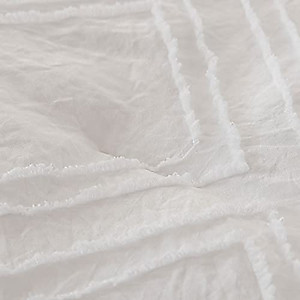 SLEEPBELLA California King Comforter Set Microfiber White Bedding Set Diamond Tufted Design, Soft and Fluffy Cal King Sizd Bed Comforter for All Seasons