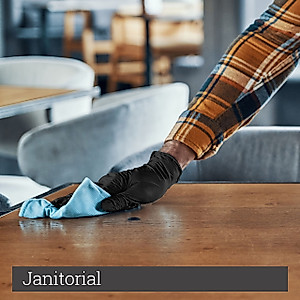 JUSSSTUFF Black Disposable Vinyl Gloves Small, 100 Pack - Powder Free Latex Free Rubber Gloves - Medical, Cooking, and Kitchen Gloves