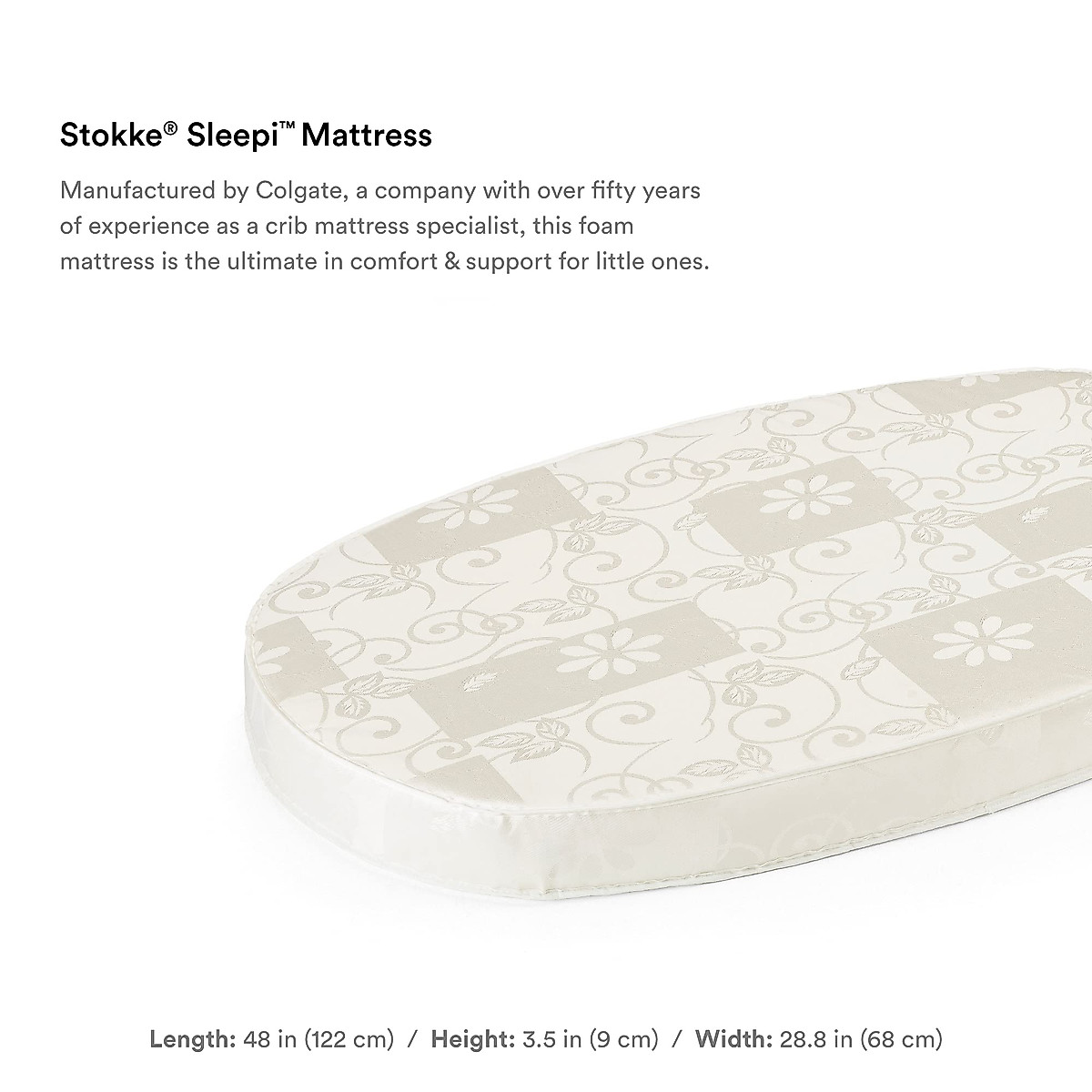 Stokke Sleepi Mattress, Natural White - Foam Crib/Bed Mattress - Offers Comfort & Support for Children - Includes Non-Toxic Cover