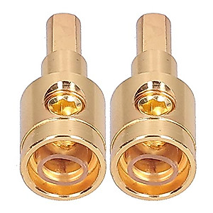 2Pcs 0Ga Wire Reducer,Power Wire Gauge Reducer Terminal Connector Pure Copper Gold Plated for Car O Amplifier Modification 0 Awg to 4 Awg Reducer