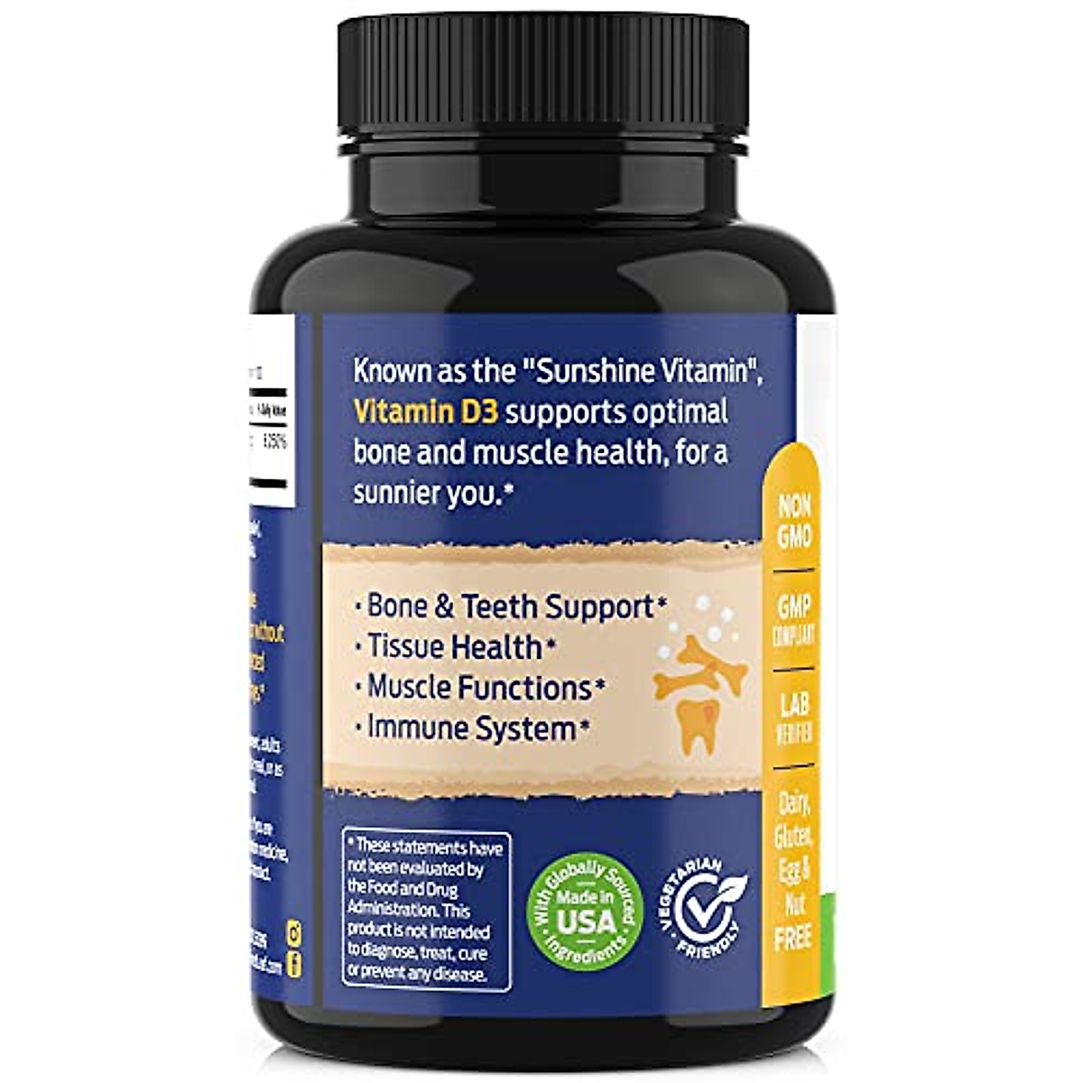 ForestLeaf - Vitamin D3 50,000 IU Weekly Supplement - 120 Vegetable Vitamin D Capsules for Bones, Teeth, and Immune Support - Easy Swallow Pure Vitamin D3 50000 IU- Non GMO Pills