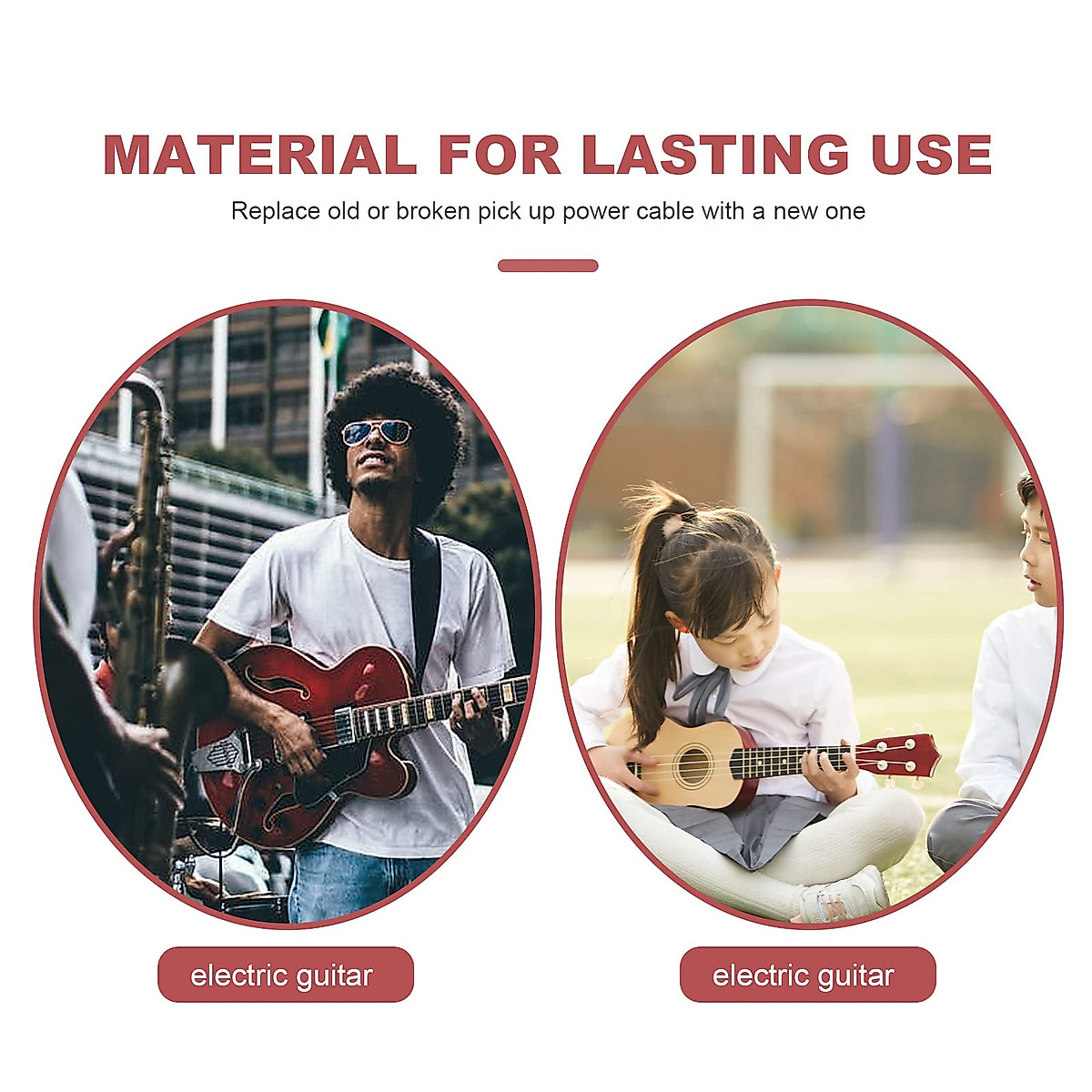 Guitar Pickup Cable Piezo Cable Endpin Output Jack Guitar Adapter Stereo Instrument Cable 600mm (Black)