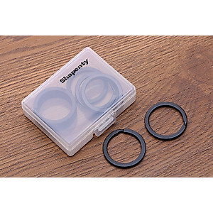 Shapenty 1 Inch/25mm Diameter Metal Flat Split Key Chains Rings for Home Car Keys Attachment (Black,10PCS/Box)