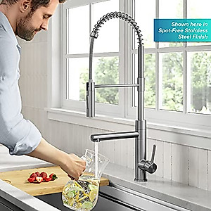 KRAUS Artec Pro (2nd Gen) Commercial Style Pull-Down Single Handle Kitchen Faucet with Pot Filler in Brushed Brass, KPF-1604BB