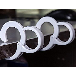 White Hanging Hooks, Multi-Purpose Hanging Hooks Hangers,Table Edge Hook,Hook Clip,Hanging Clips Hook,Windproof Hook, for Home, Office, Workshop, Exhibition(6 PCS, White)