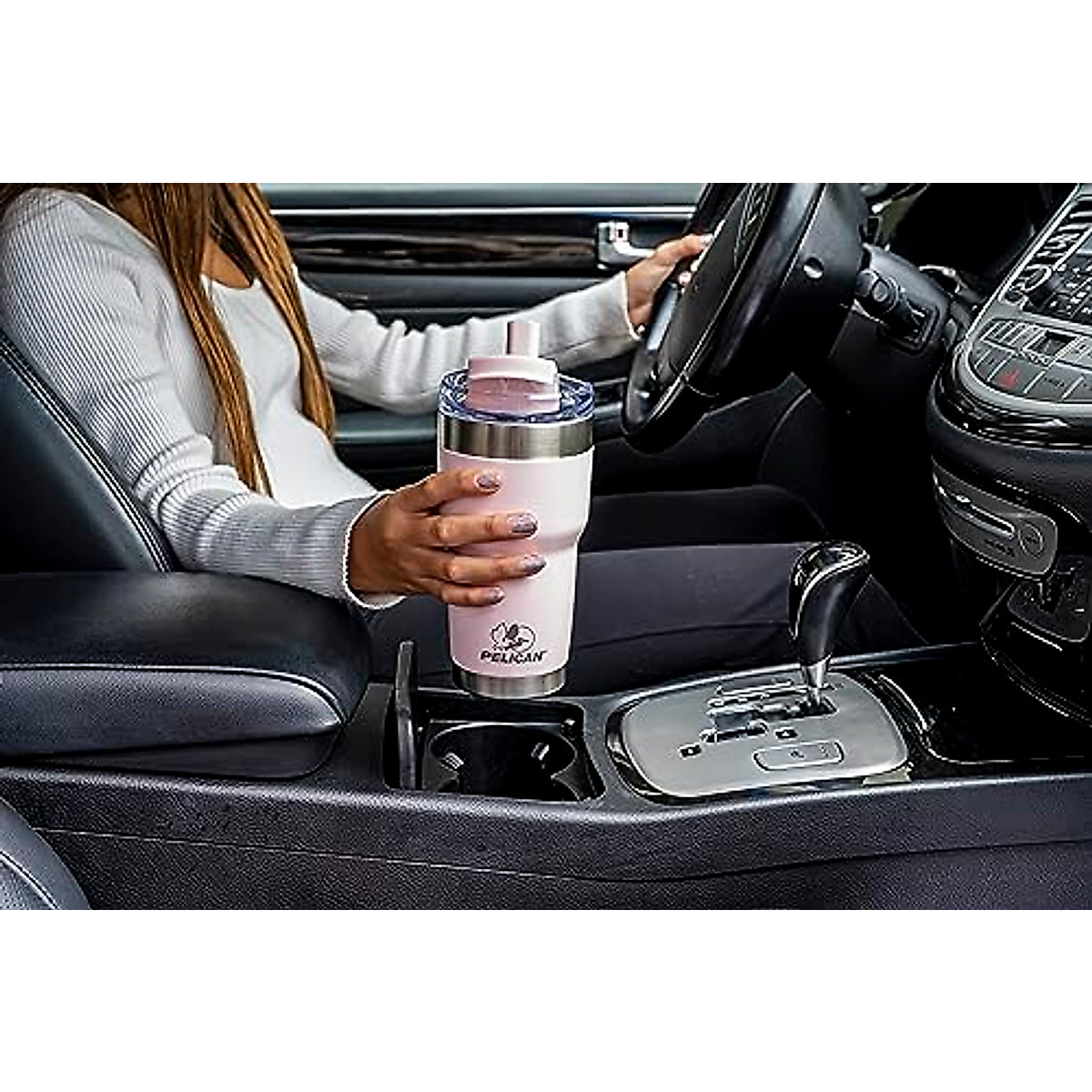Pelican Hydration Pelican Traveler™ 22 oz Vacuum Insulated Tumbler - Stainless Steel Double Wall Travel with Dual Lid, Powder Coated Insulated Coffee Mug For Hot Cold Drinks, Sage